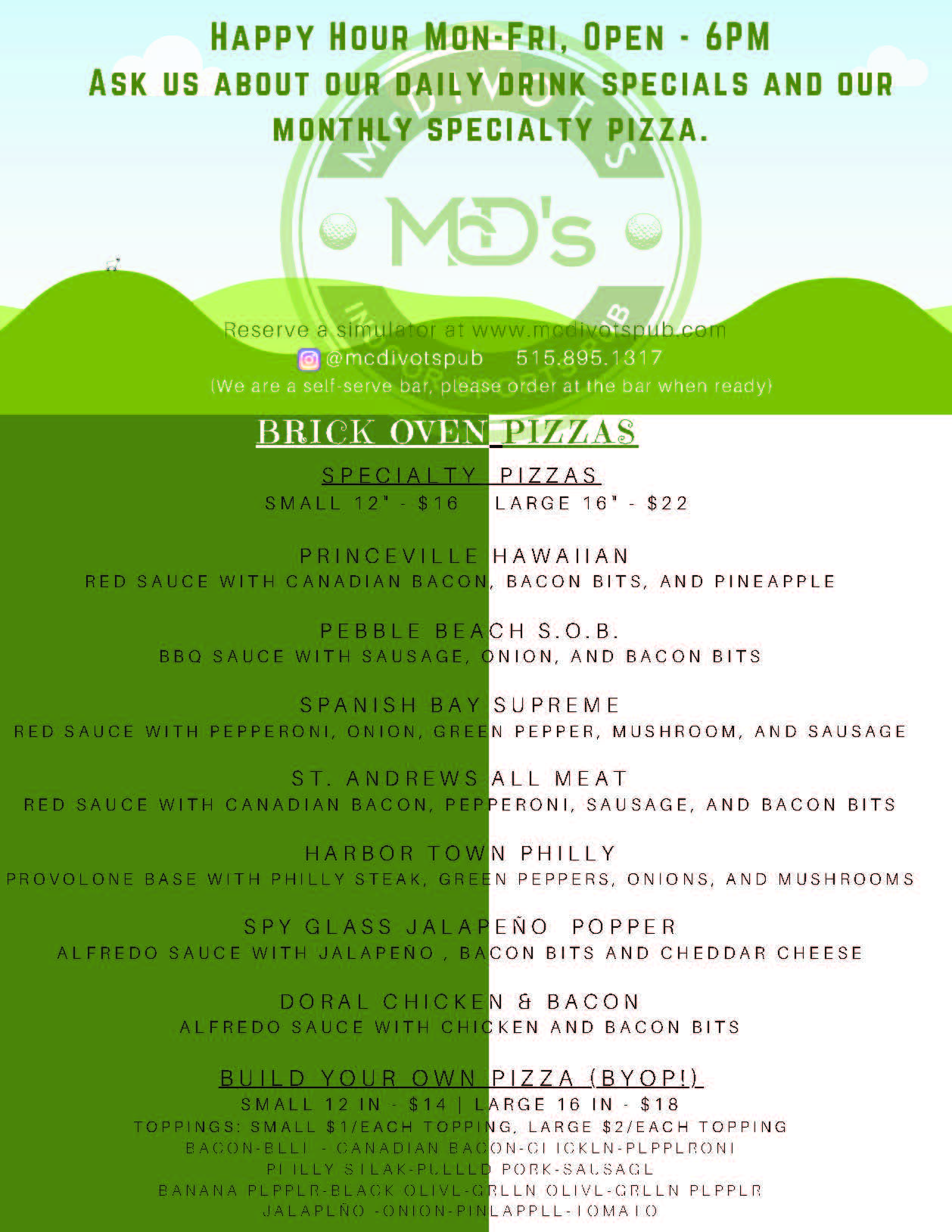 Food & Drink - McDivot's Indoor Sports Pub